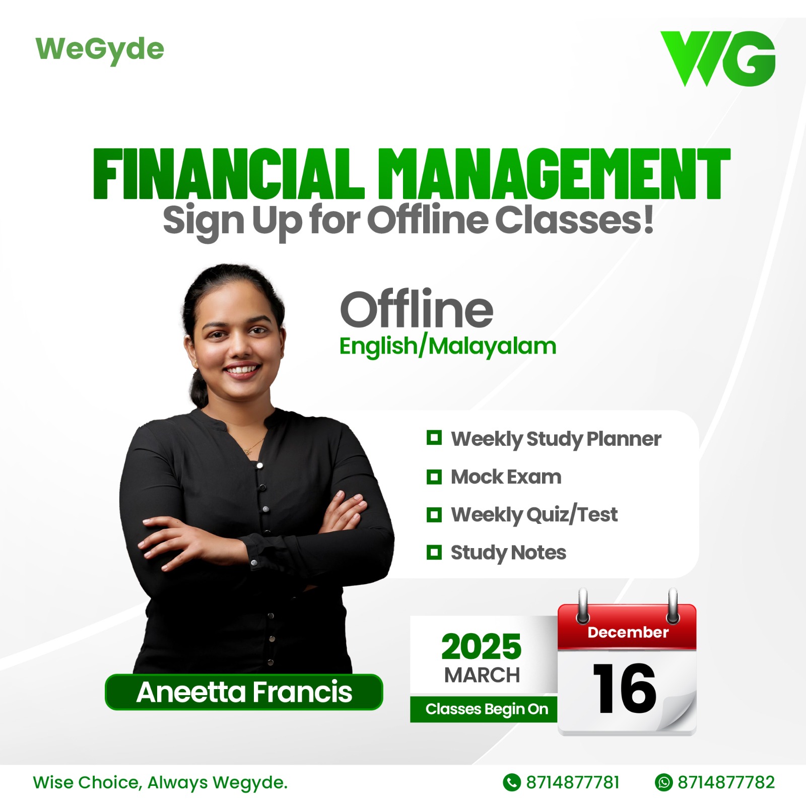 Wegyde ACCA Coaching Institute in Kerala, Cochin